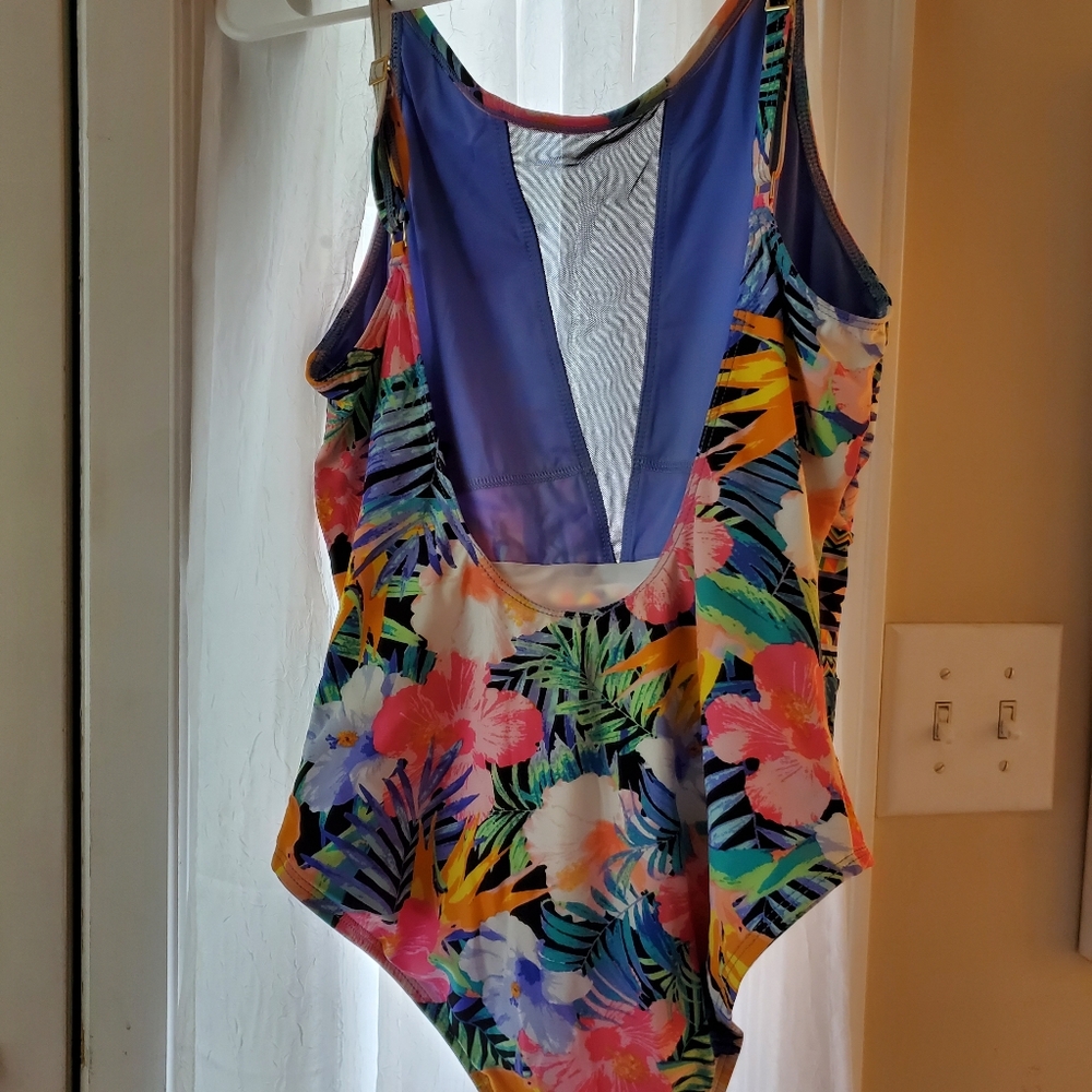 Aztec/Floral Strappy Mio One-Piece Swimsuit - Gem